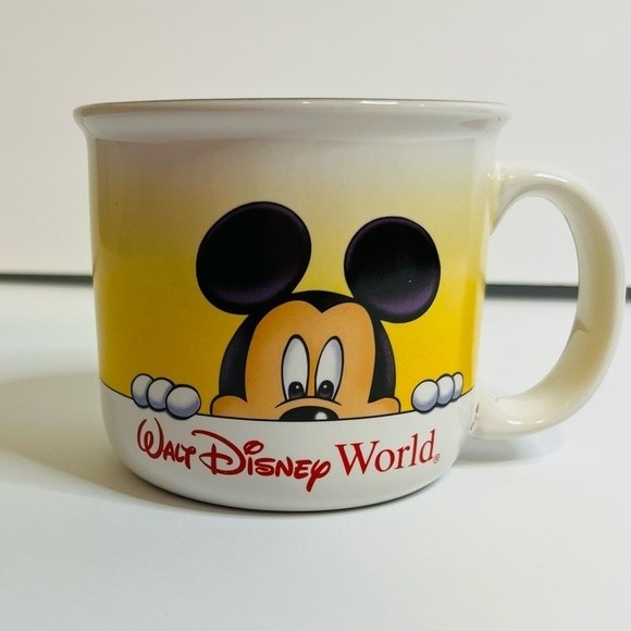 Disney | Dining | Vintage Disney Mug Mickey Mouse Autograph 9s Peeking ...